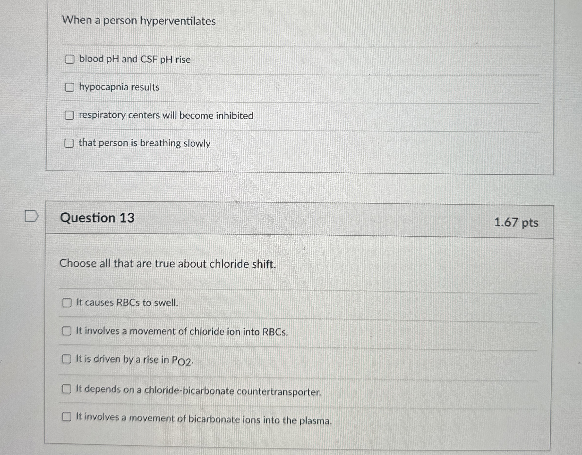 Solved When a person hyperventilatesblood pH and CSF pH | Chegg.com