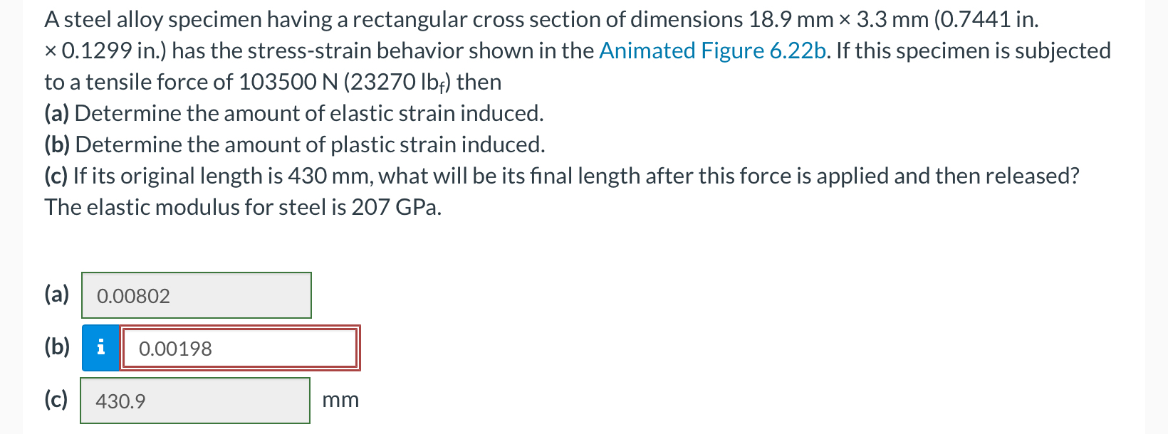 Solved A steel alloy specimen having a rectangular cross | Chegg.com