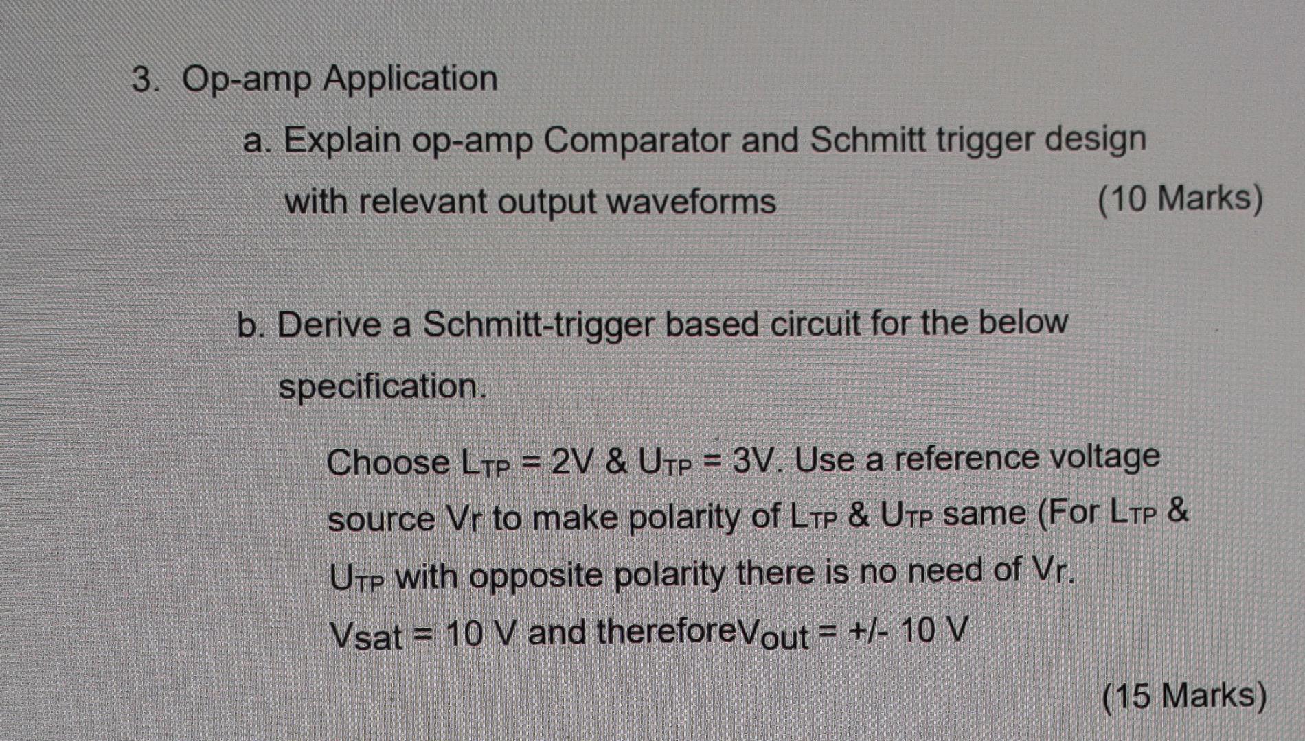 Solved 2. Op-amp based circuits (25 Marks) a. Explain CMRR | Chegg.com