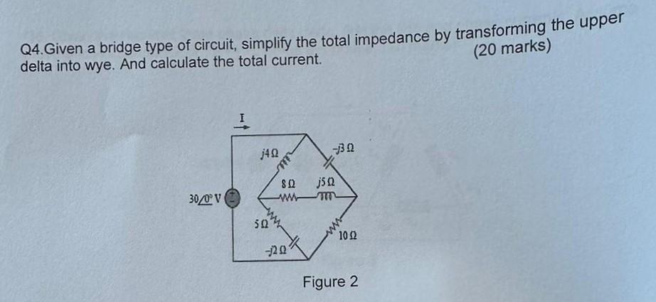 Solved Q4.Given a bridge type of circuit, simplify the total | Chegg.com