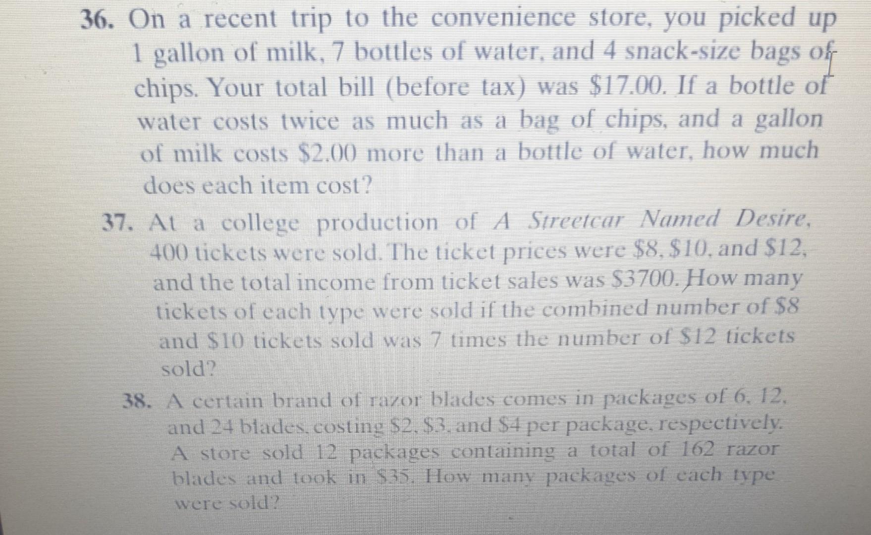 Solved 36. On a recent trip to the convenience store, you | Chegg.com