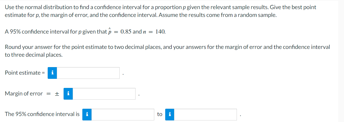 Solved Use the normal distribution to ﻿find a confidence | Chegg.com