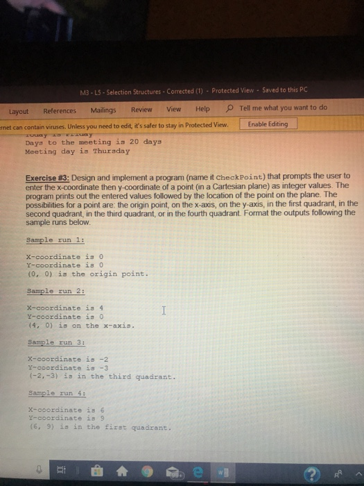 Solved M3 - LS - Selection Structures - Corrected (1) - | Chegg.com