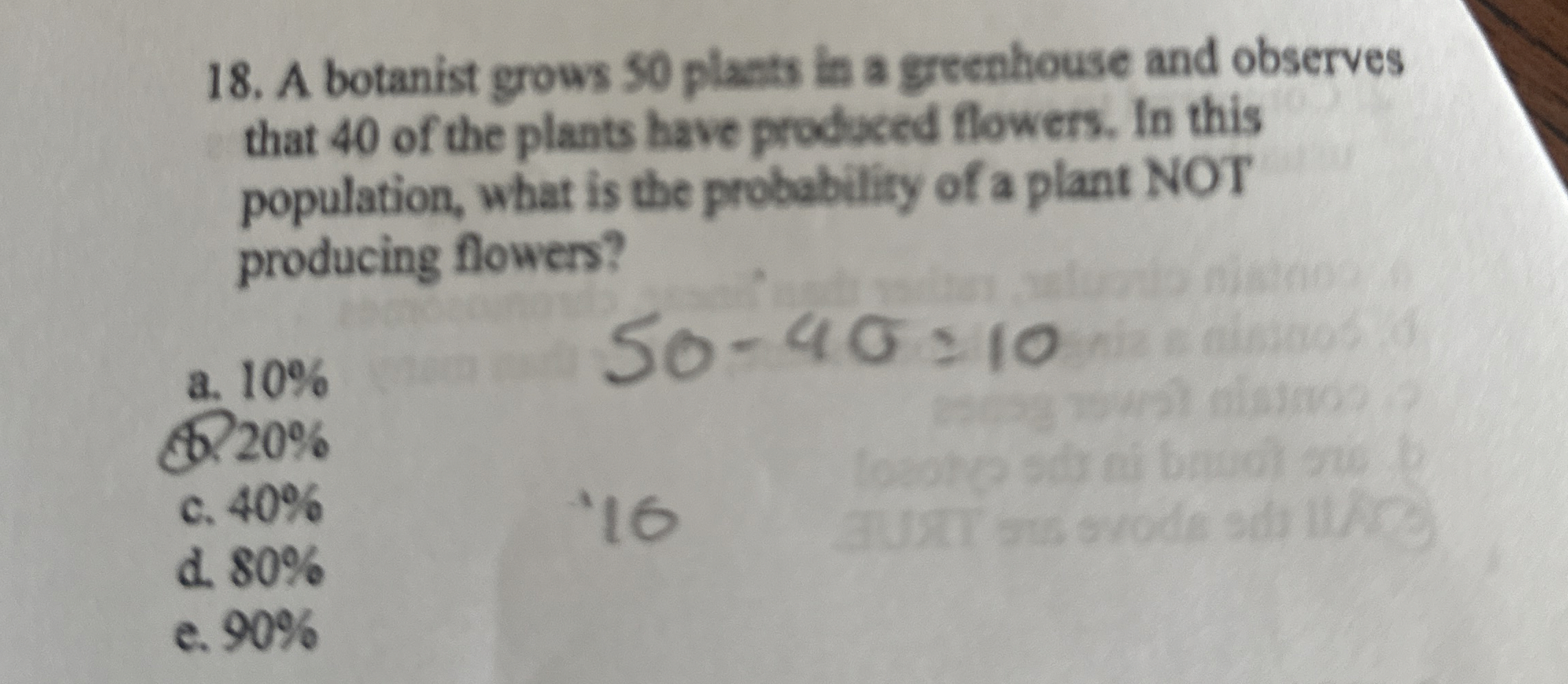 Solved A botanist grows 50 ﻿plants in a greenhouse and | Chegg.com