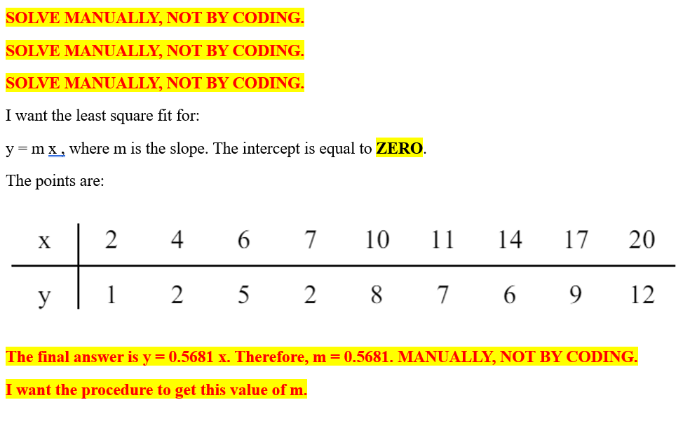 Solved Solve Manually Not By Coding Solve Manually Not By