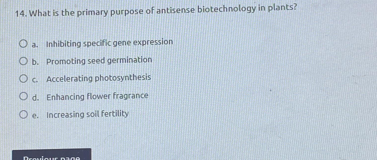 Solved What is the primary purpose of antisense | Chegg.com