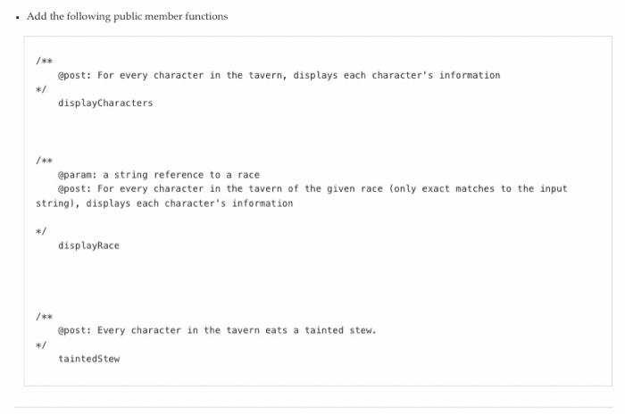 Solved You will modify the Character class and its | Chegg.com