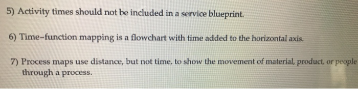 Solved 5) Activity times should not be included in a service | Chegg.com