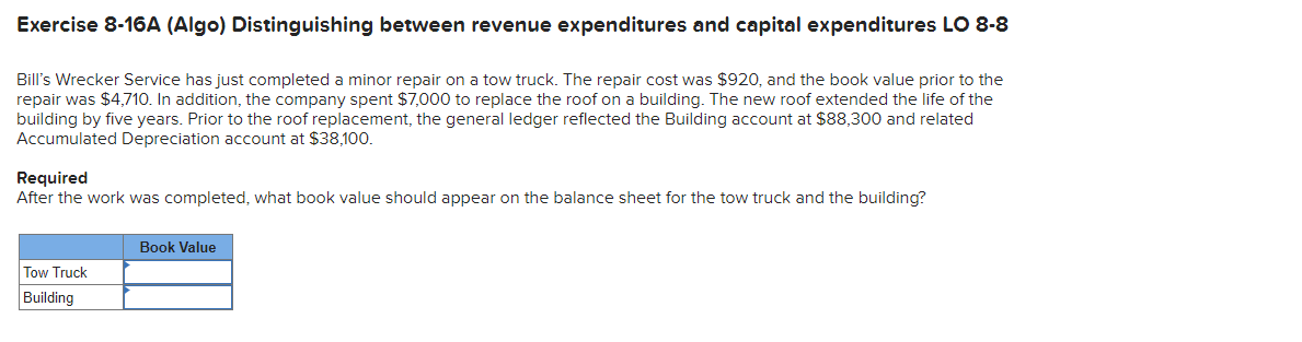 Solved Exercise 8-16A (Algo) Distinguishing between revenue | Chegg.com Solved Exercise 8-16A (Algo) Distinguishing between revenue | Chegg.com