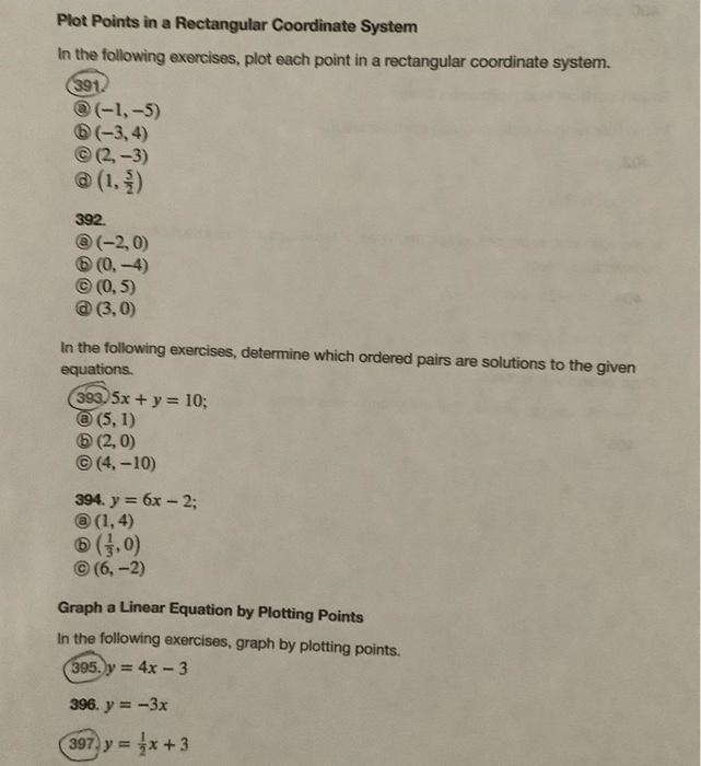 Solved Plot Points in a Rectangular Coordinate System In the | Chegg.com