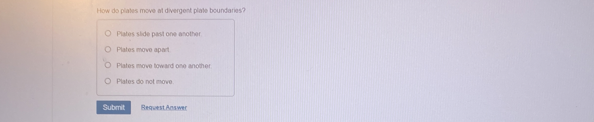 Solved How do plates move at divergent plate | Chegg.com