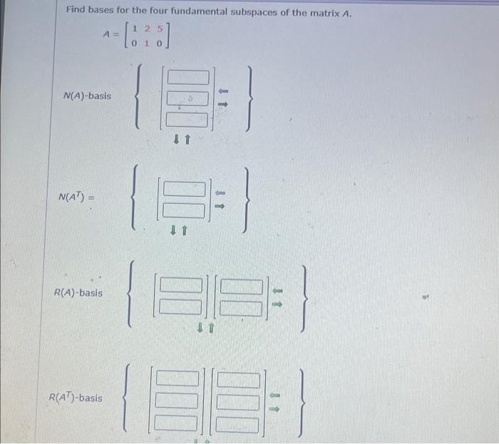 Solved Find bases for the four fundamental subspaces of the | Chegg.com