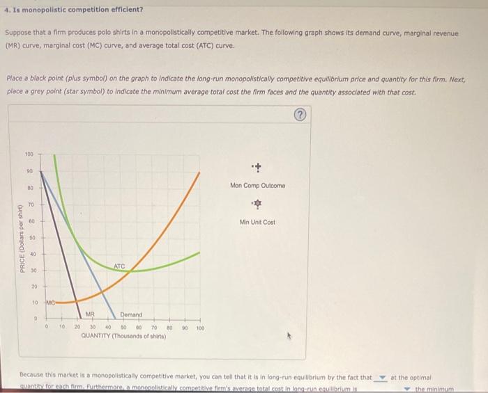 Solved 4. Is monopolistic competition efficient? Suppose | Chegg.com