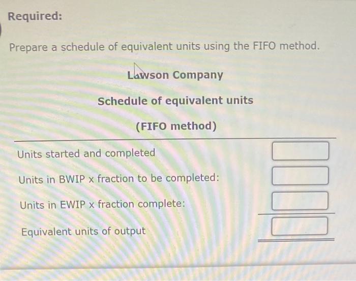 Solved (Appendix 6A) First In, First-Out Method; Equivalent | Chegg.com