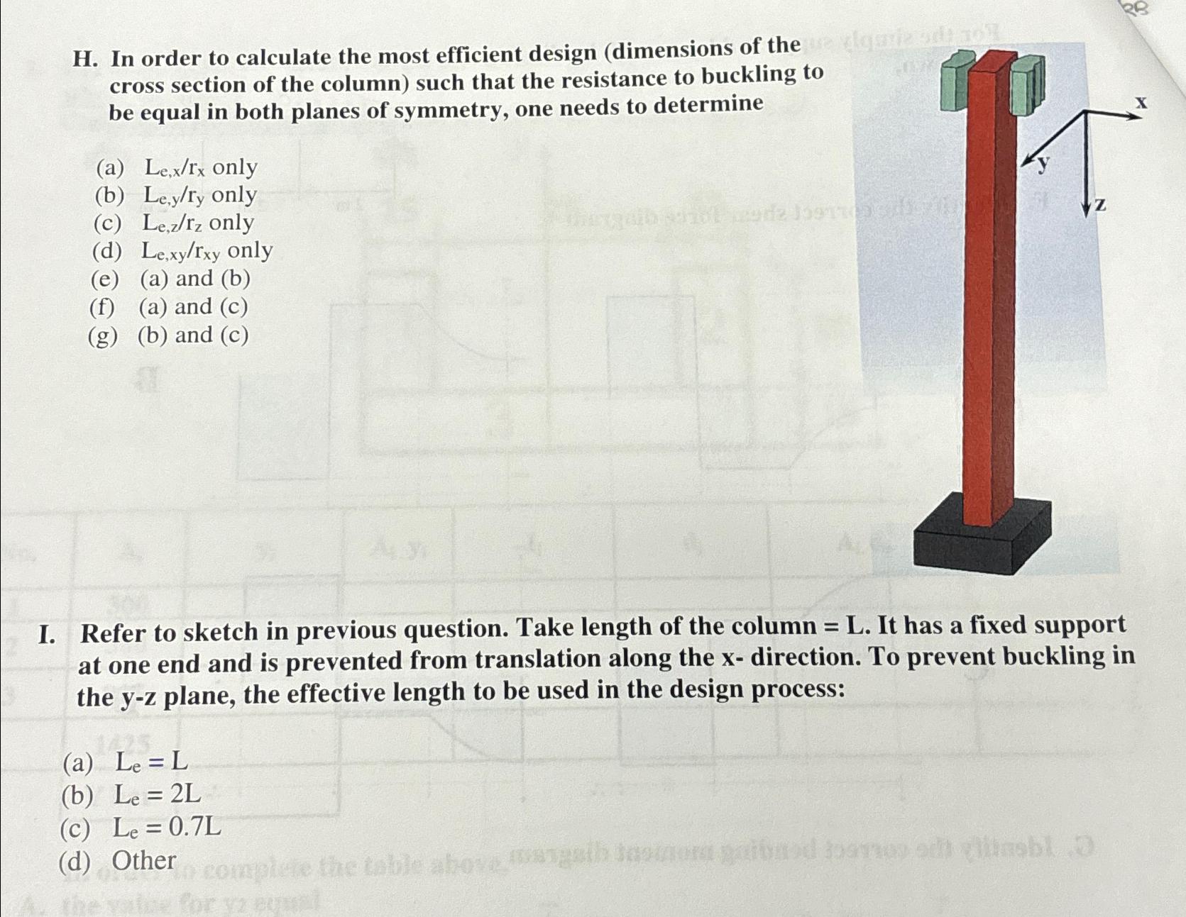 Solved H. ﻿In order to calculate the most efficient design | Chegg.com