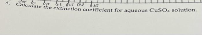Solved 5. Calculate the extinction coefficient for aqueous | Chegg.com