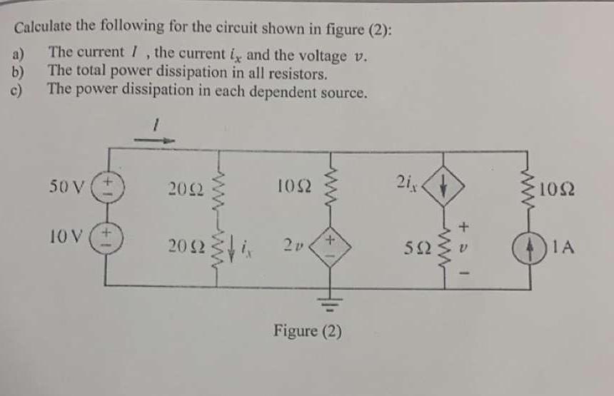 Solved Calculate the following for the circuit shown in | Chegg.com