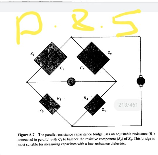 Solved 8-5 A parallel-resistance capacitance bridge (Figure | Chegg.com