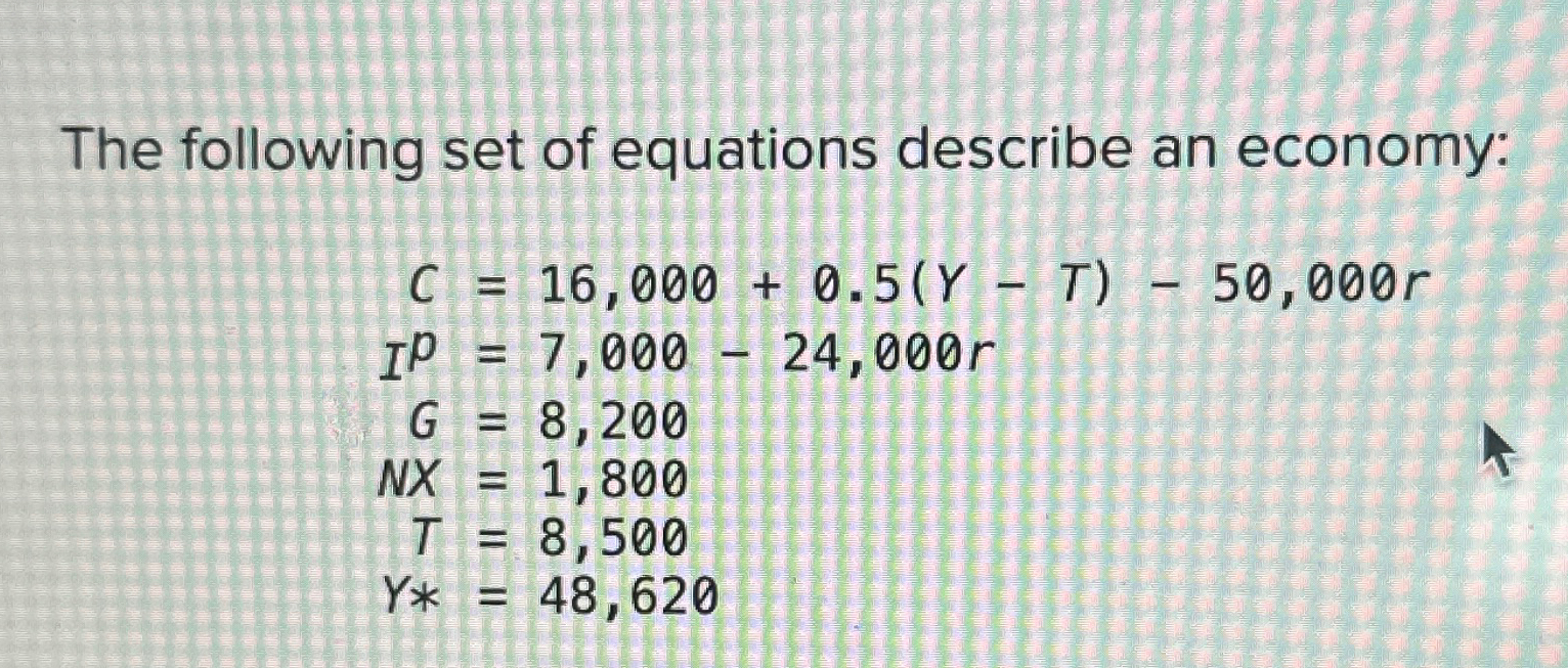 Solved The following set of equations describe an | Chegg.com