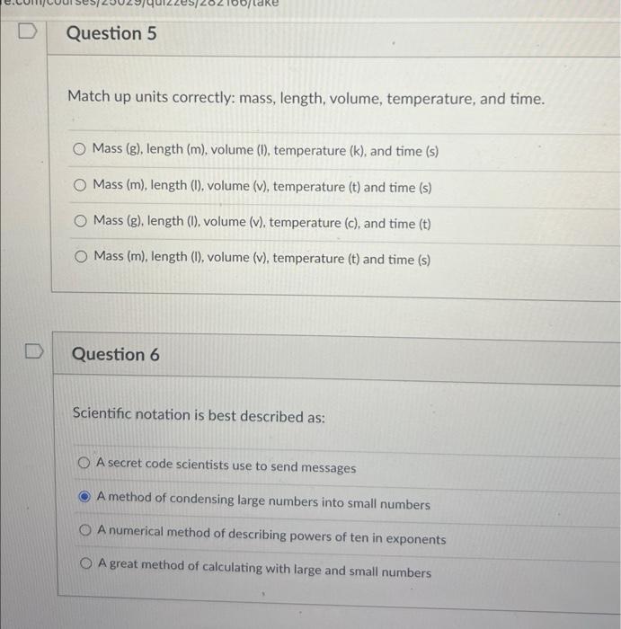 Solved Match up units correctly: mass, length, volume, | Chegg.com