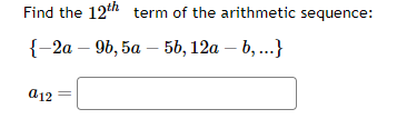 Solved Find the 12th ﻿term of the arithmetic | Chegg.com