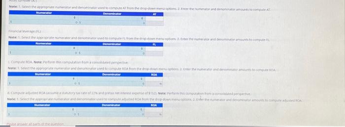 Solved Compute Measures for DuPont Disaggregation Analysis | Chegg.com