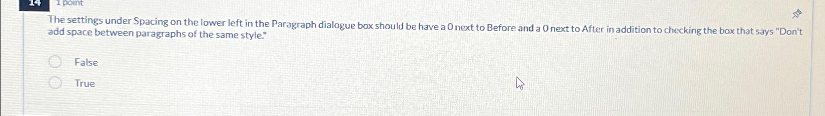 Solved The settings under Spacing on the lower left in the | Chegg.com