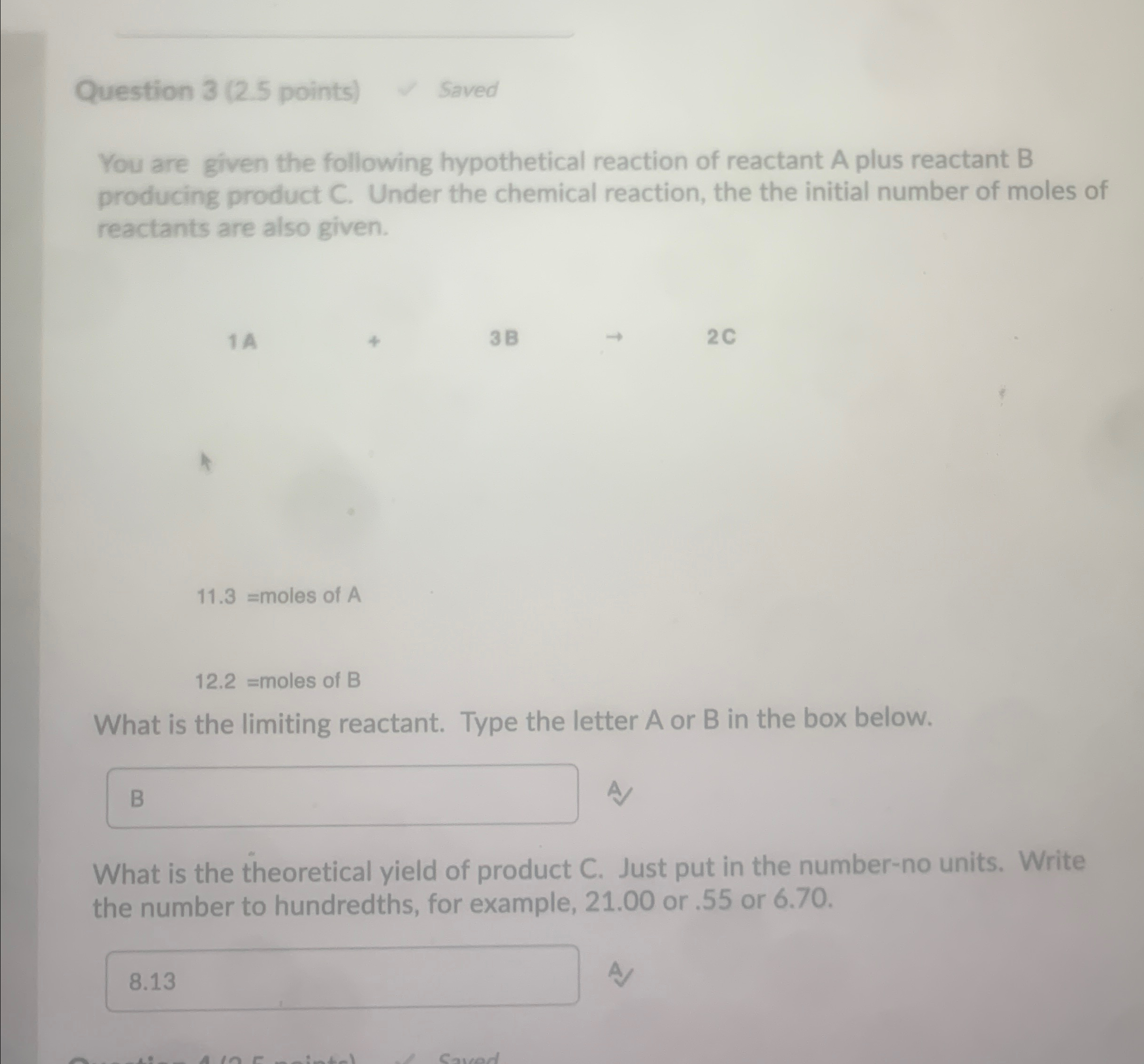 Solved Question points)SavedYou are given the following | Chegg.com