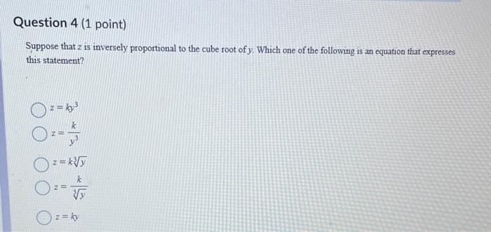Solved Suppose that z is inversely proportional to the cube | Chegg.com