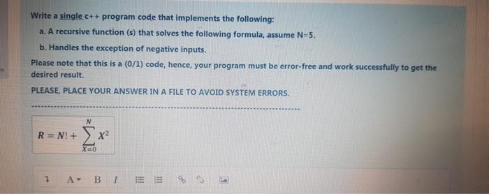 Solved Write A Single C Program Code That Implements The 9744