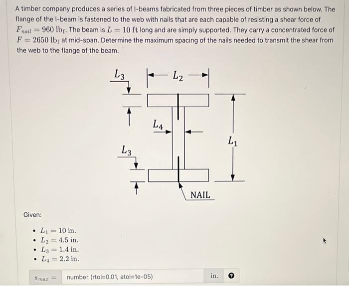 Solved A timber company produces a series of I-beams | Chegg.com