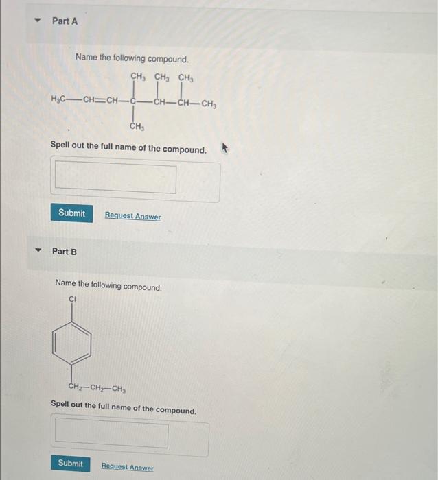 Solved Name the following compound. Spell out the full name | Chegg.com
