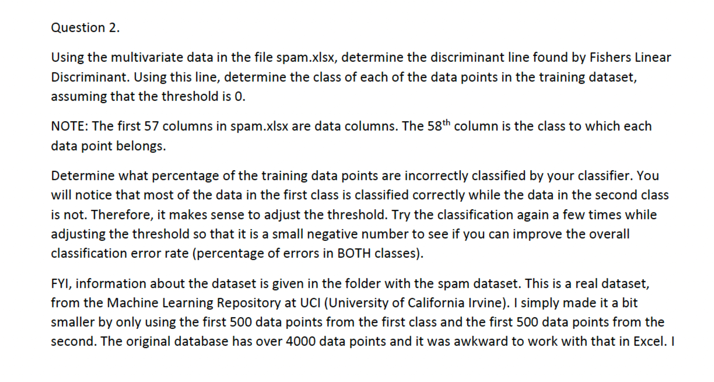Solved Question Using the multivariate data in the file | Chegg.com