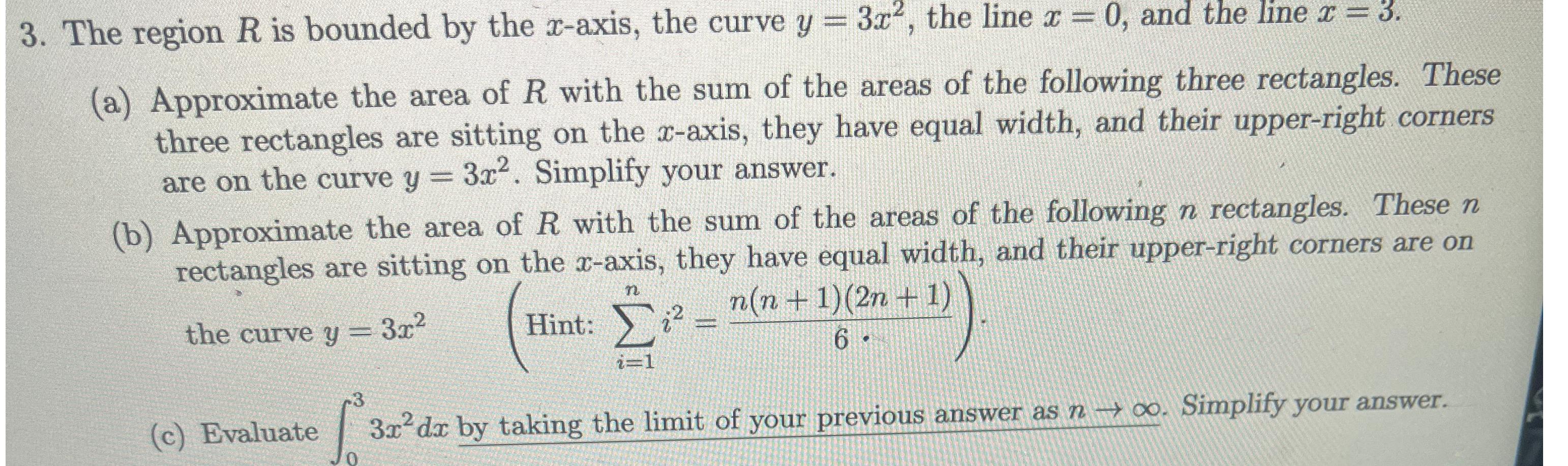 Solved The region R ﻿is bounded by the x-axis, the curve | Chegg.com