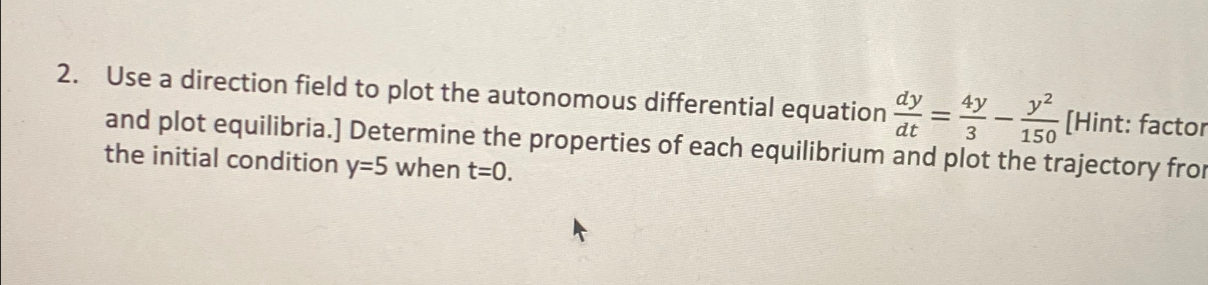 Solved Use a direction field to plot the autonomous | Chegg.com