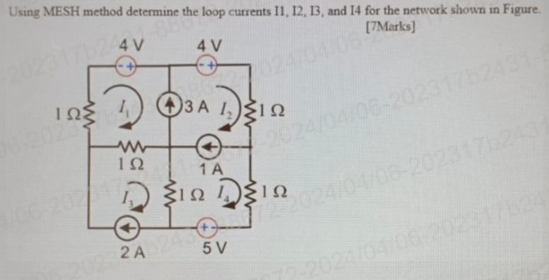 Solved Using MESH method determine the loop currents I1, | Chegg.com
