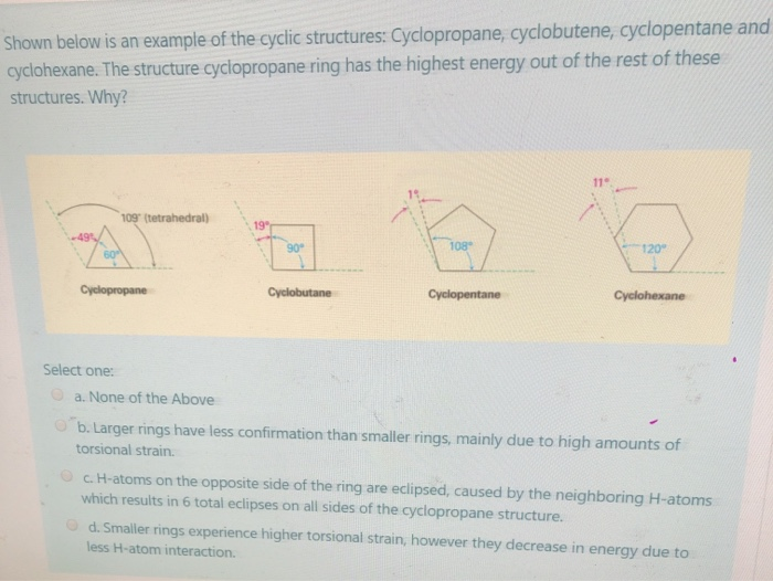Solved Shown below is an example of the cyclic structures: | Chegg.com