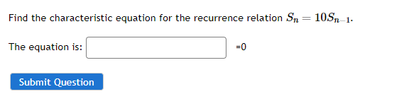 Solved Find The Characteristic Equation For The Recurrence