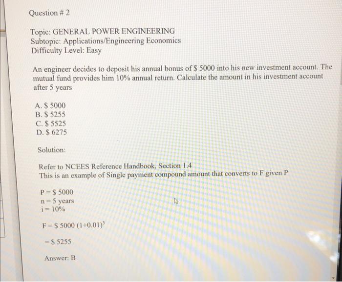 Solved Question # 2 Topic: GENERAL POWER ENGINEERING | Chegg.com