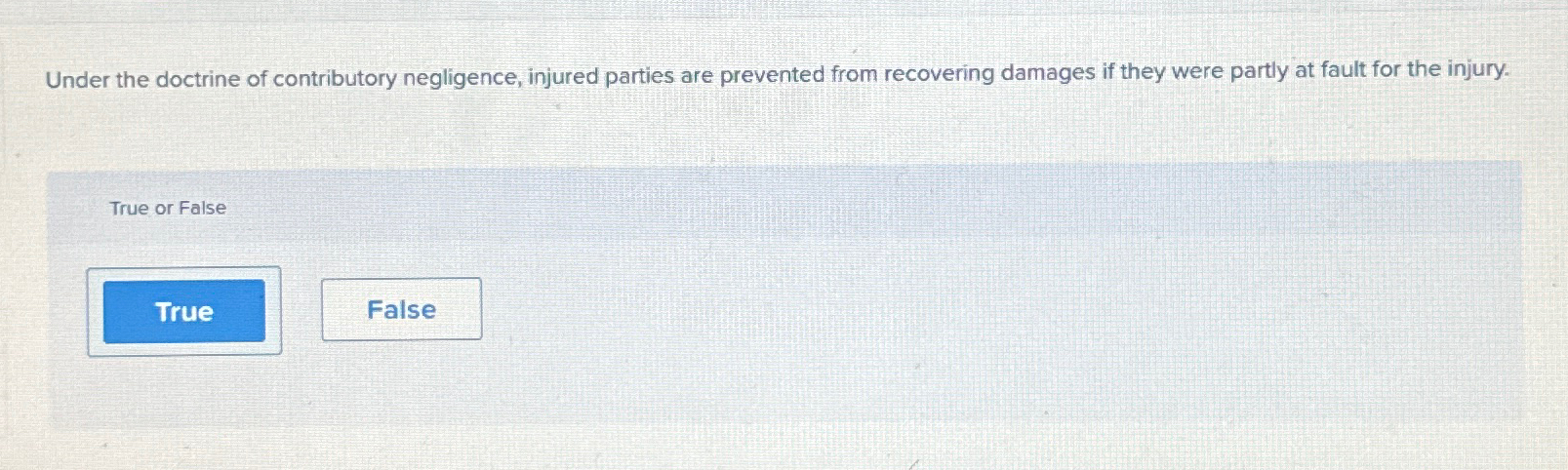 Solved Under The Doctrine Of Contributory Negligence