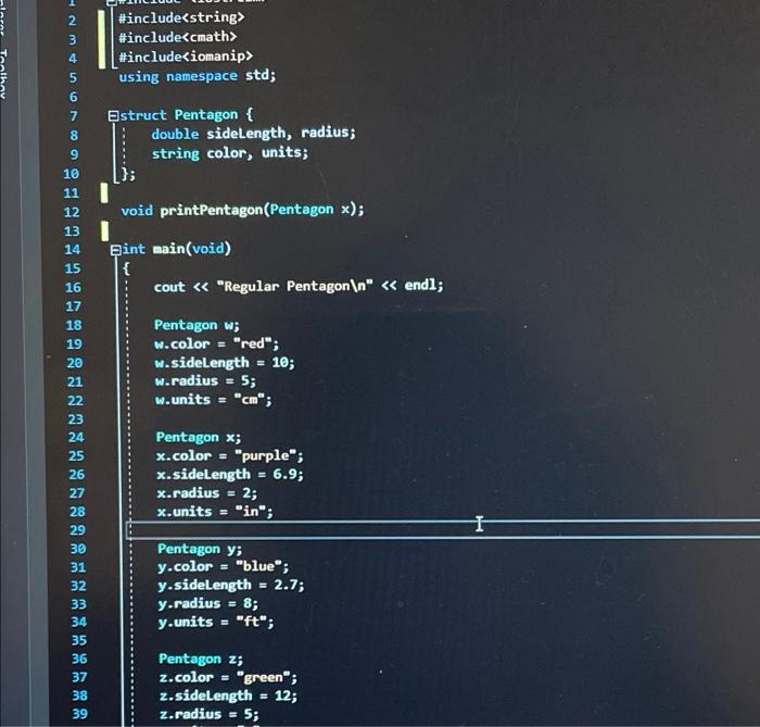 Solved Create methods and implement them in your Pentagon | Chegg.com