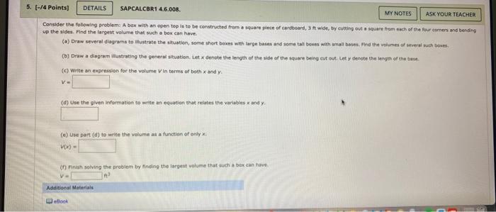 Consider the following problemu A box with an open | Chegg.com