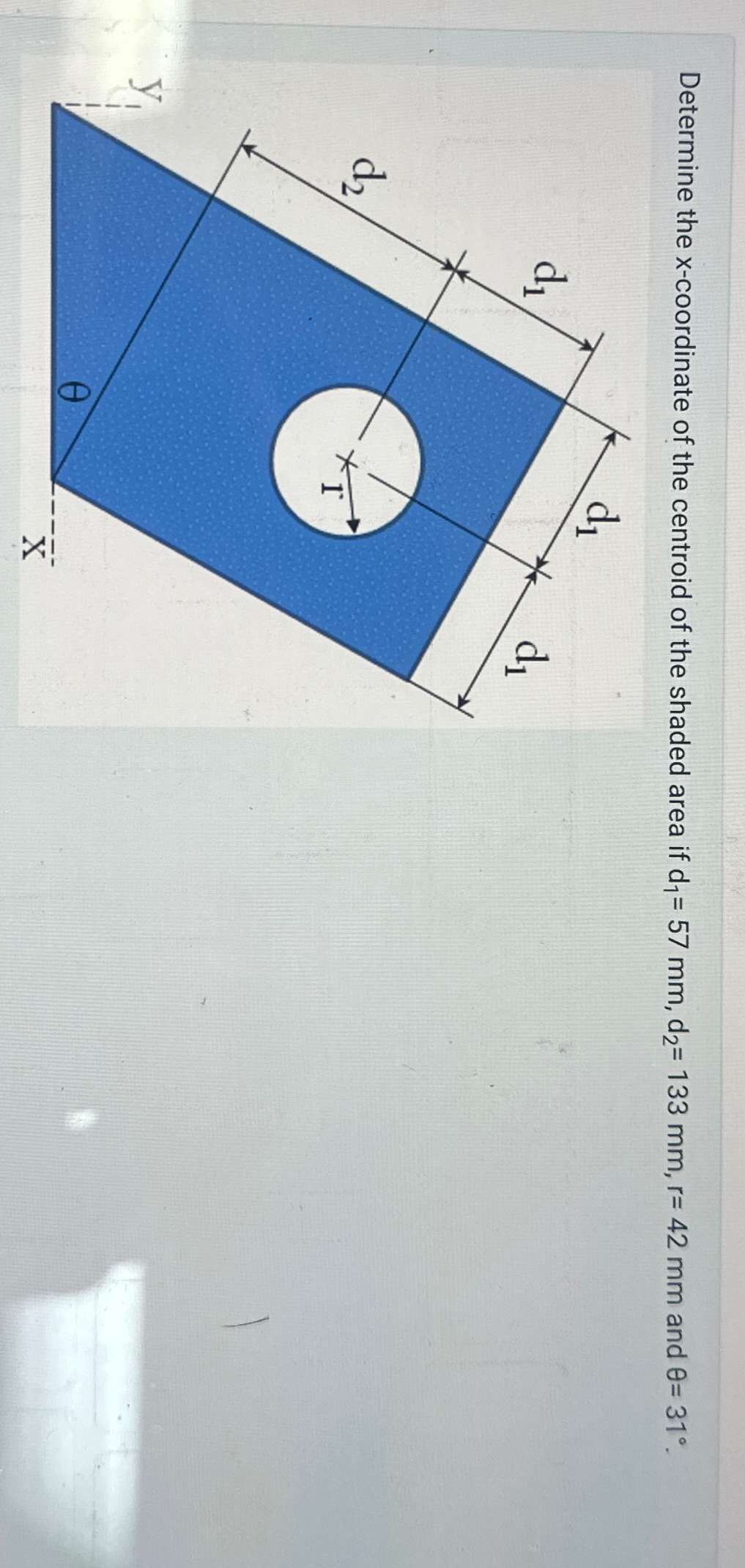 [Solved]: Determine the x-coordinate of the centroid of the