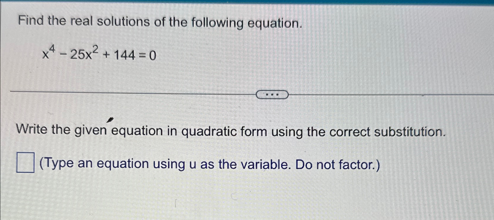 Solved Find the real solutions of the following | Chegg.com