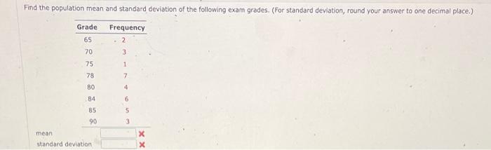 Solved Find the population mean and standard deviation of | Chegg.com