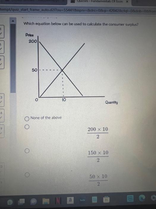 Solved Which equation below can be used to calculate the | Chegg.com