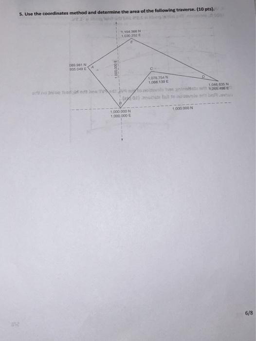 Solved 5. Use the coordinates method and determine the area | Chegg.com