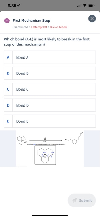 Solved 9:35 4 First Mechanism Step Unanswered. I attempt | Chegg.com