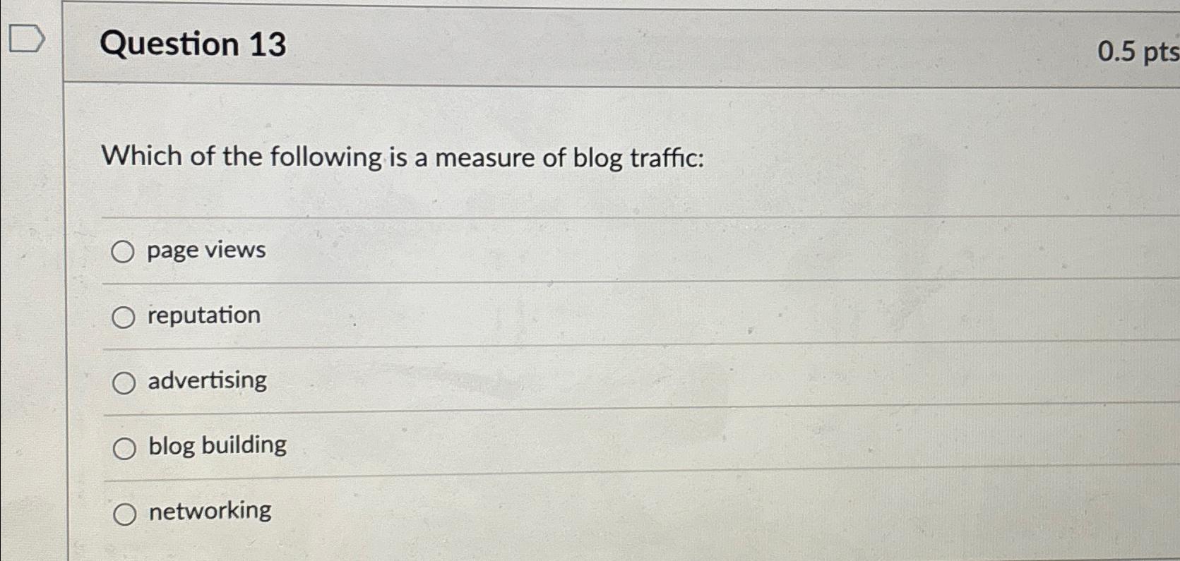 Solved Question 130.5ptsWhich of the following is a measure | Chegg.com