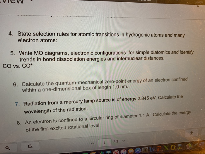 Solved -VIEW Google 4. State selection rules for atomic | Chegg.com